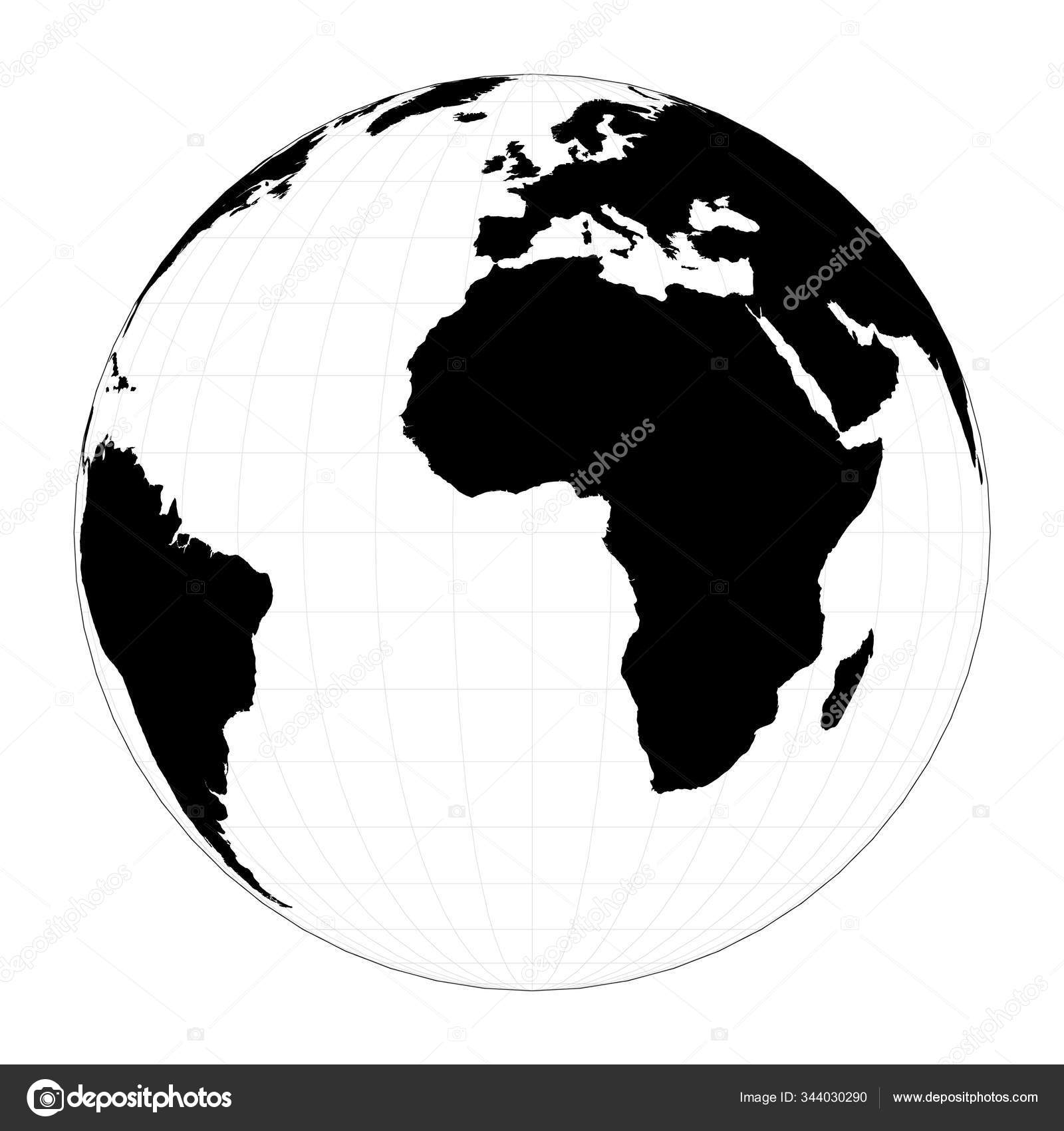 World Shape Orthographic Projection Plan World Geographical Map ...