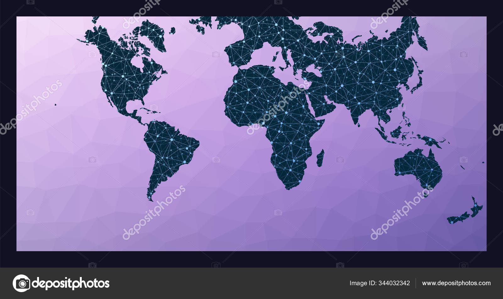 추상 세계 네트워크 지도 guyou hemisphereinasquare projection world network map wire 스톡 벡터 - ©gagarych ...