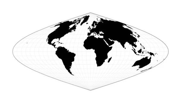 World Contour Craster Parabolic Projection Plan World Geographical Map ...