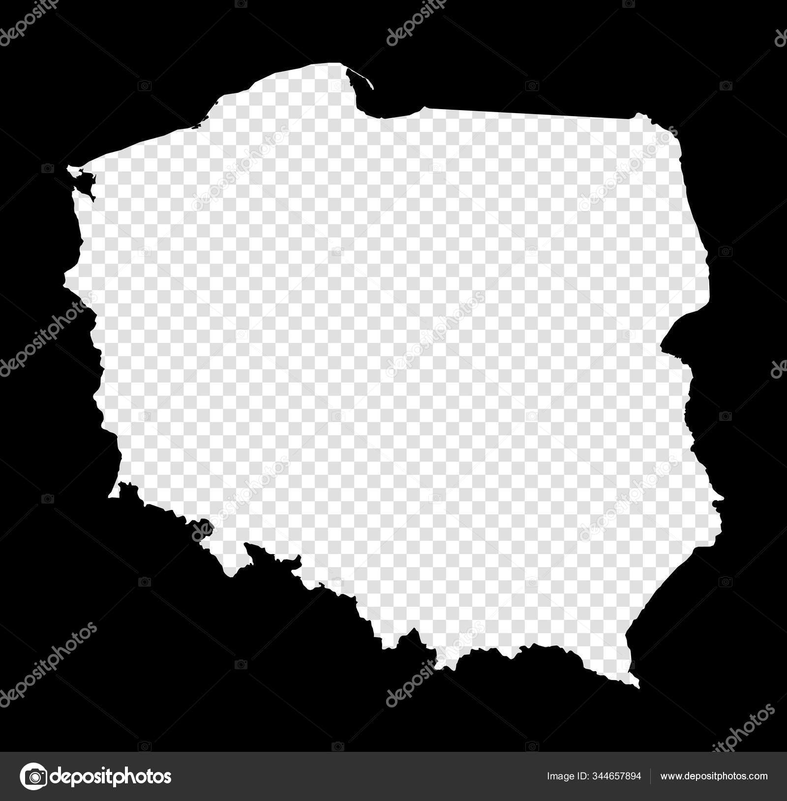 Mapa Polski Prosta i minimalna przezroczysta mapa Polski Czarny ...