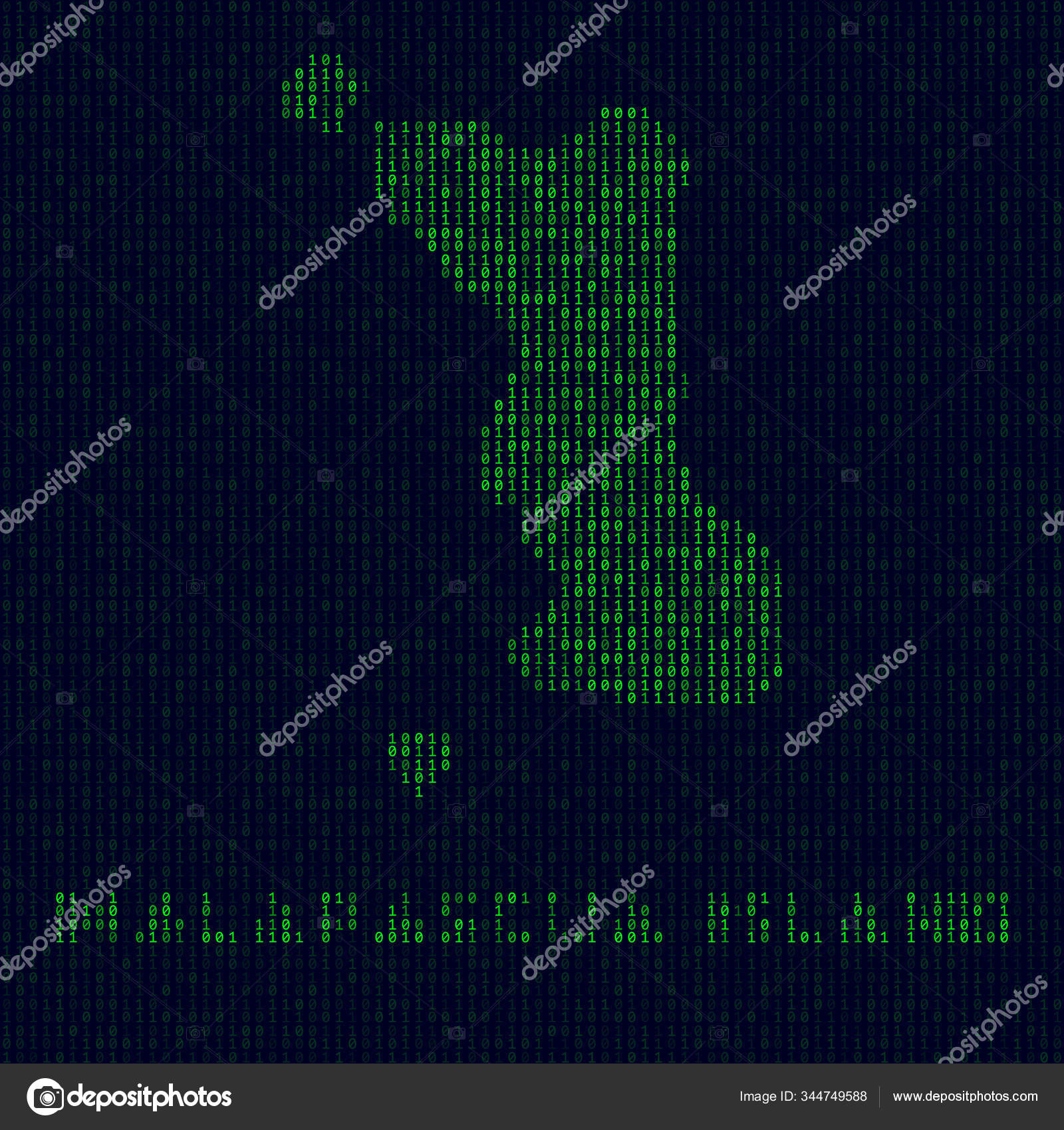 Digital Malapascua Island logo Island symbol in hacker style Binary ...