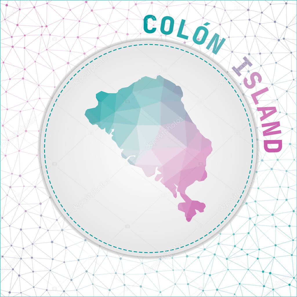 Vector poligonal Mapa de la isla de Colón Mapa de la isla con malla de ...