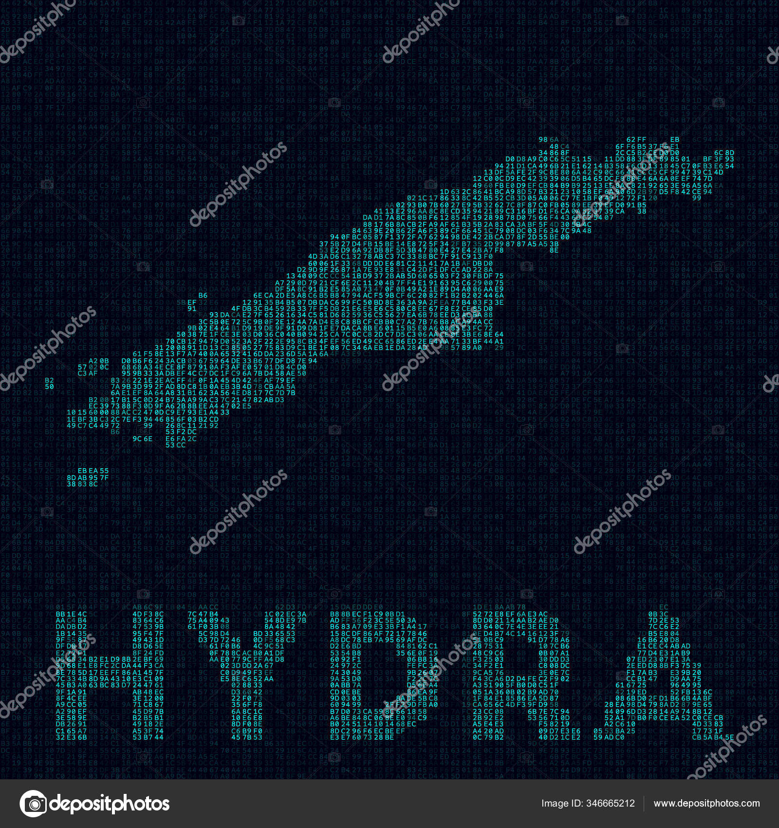 Hydra Tech Map Island Symbol Digital Style Cyber Map Hydra Stock Vector ...