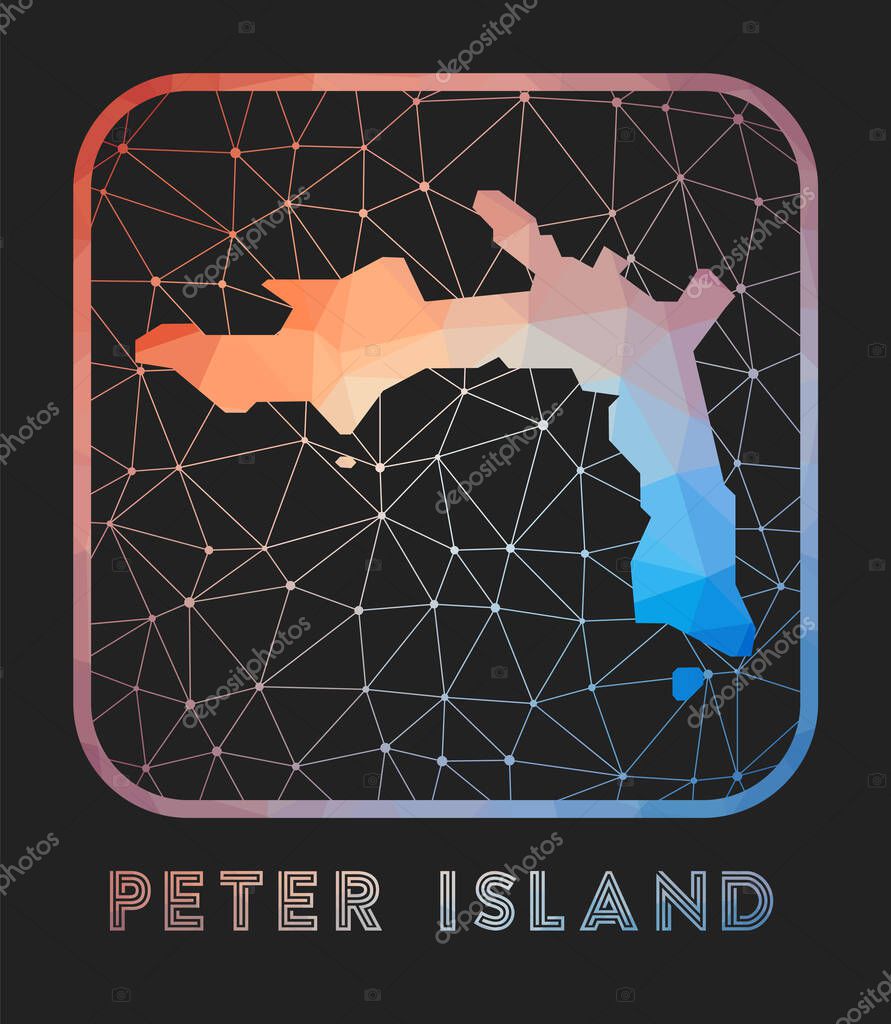 Diseño del mapa de Peter Island. Vector bajo poli mapa de la isla ...
