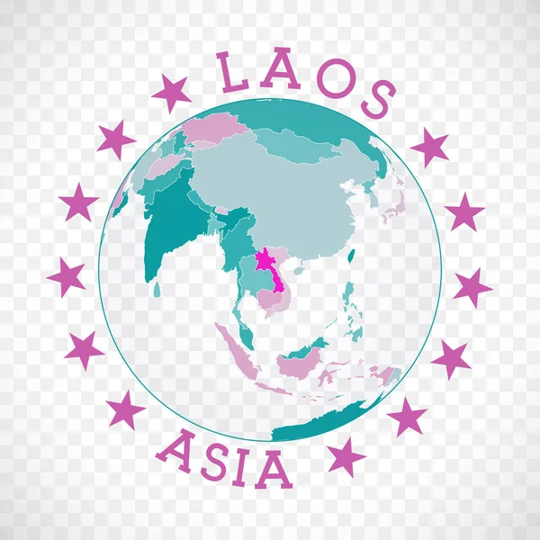 Laos sign Round country logo with flag of Laos Vector illustration ...