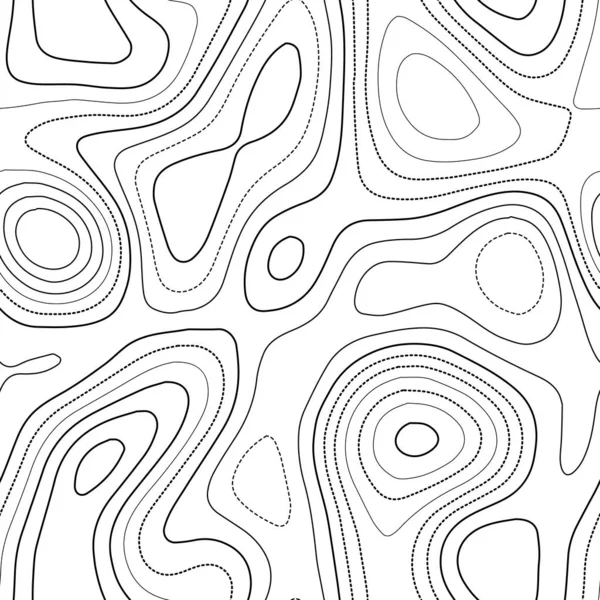 Topographic map lines Actual topography map Black and white seamless ...