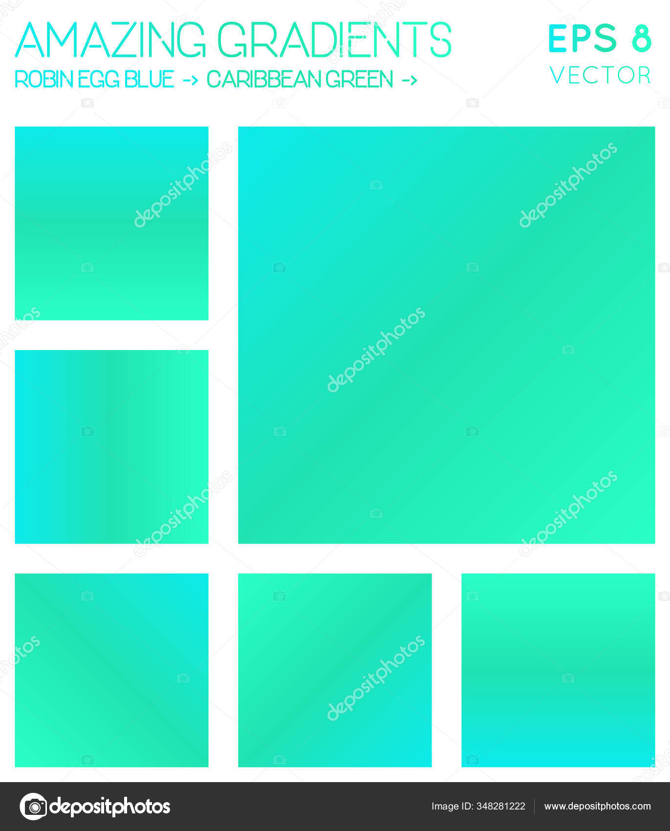 Colorful Gradients Robin Egg Blue Caribbean Green Color Tones Adorable ...