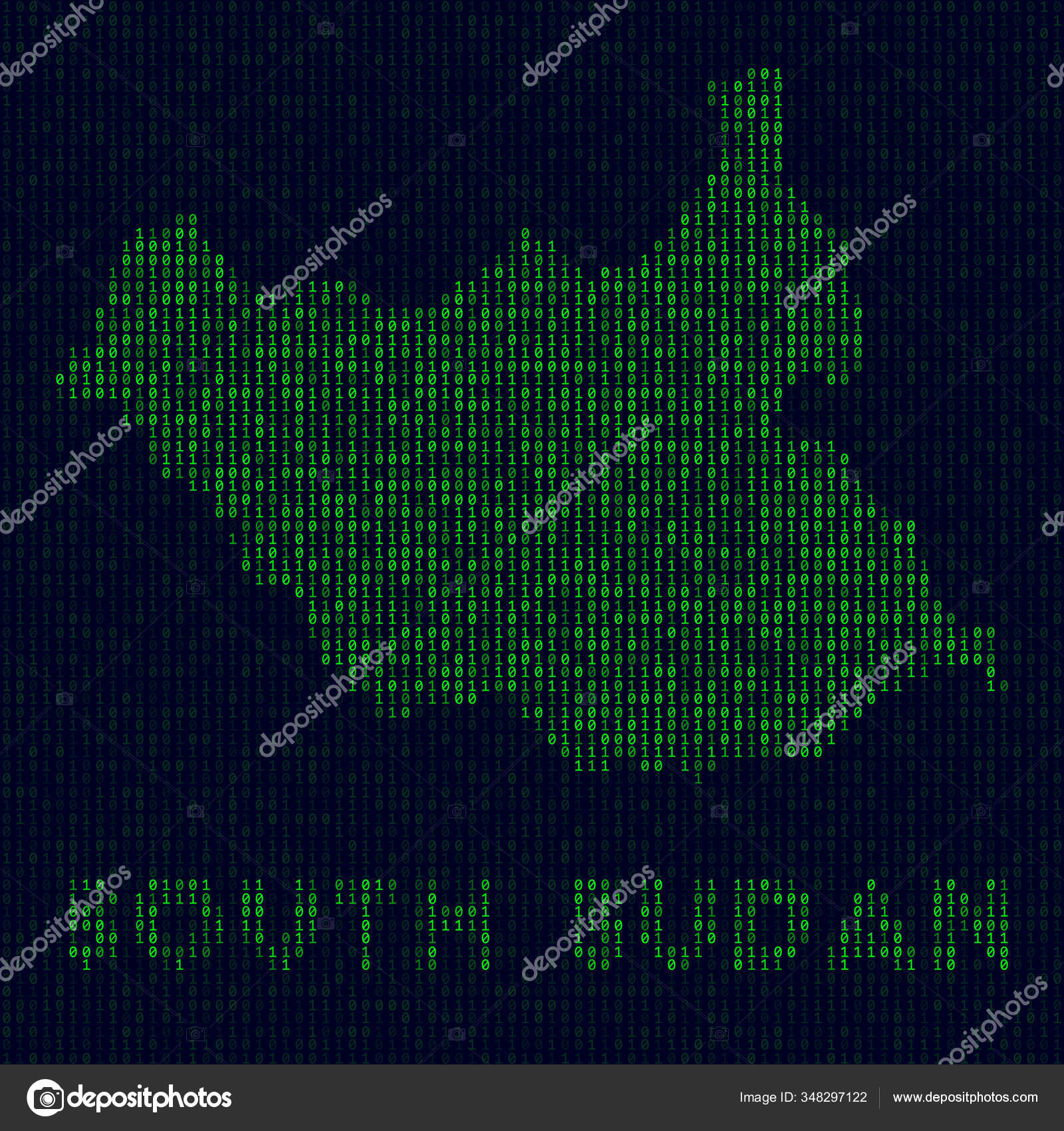 Digital South Sudan Logo Country Symbol Hacker Style Binary Code Stock Vector by ©gagarych 348297122