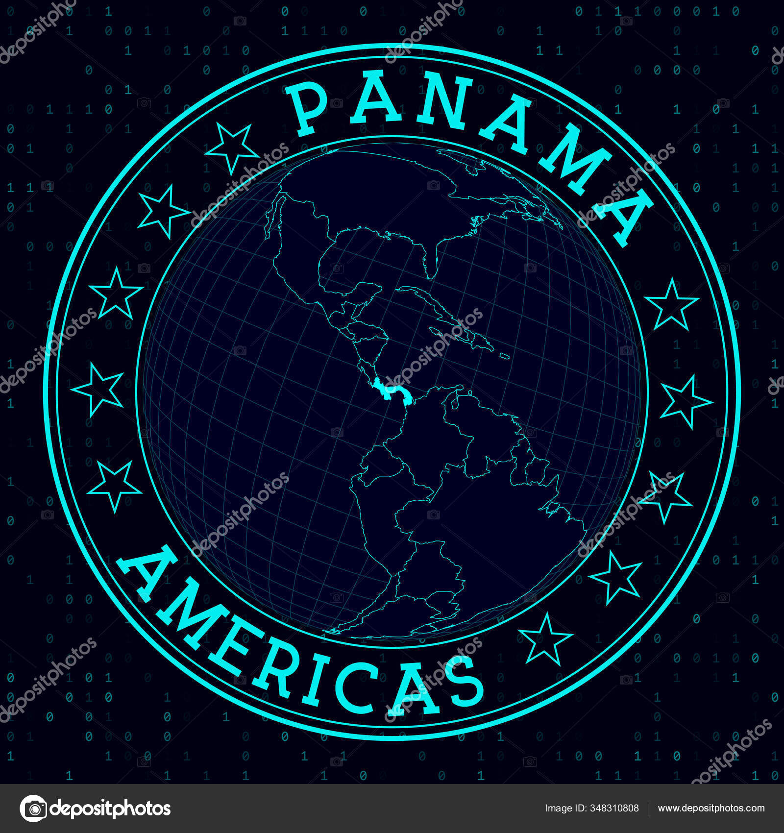 Panama Sign Futuristic Satelite View World Centered Panama Country ...