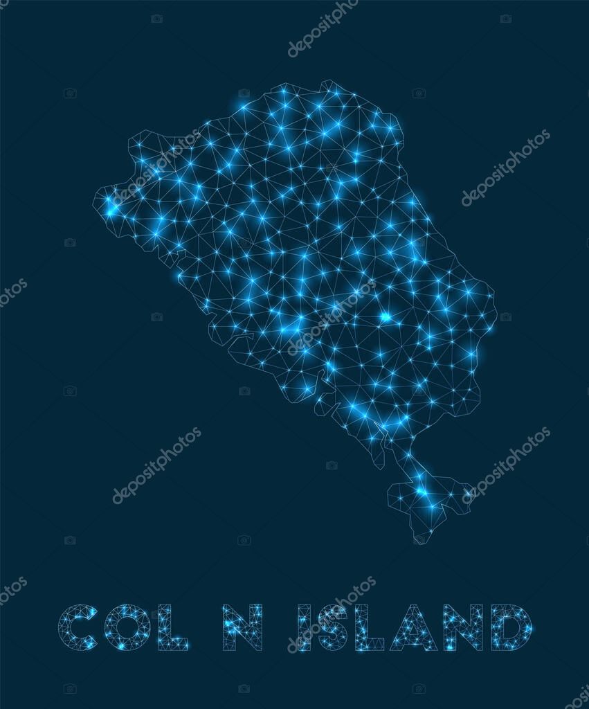 Mapa de red de Colon Island Mapa geométrico abstracto de la isla ...
