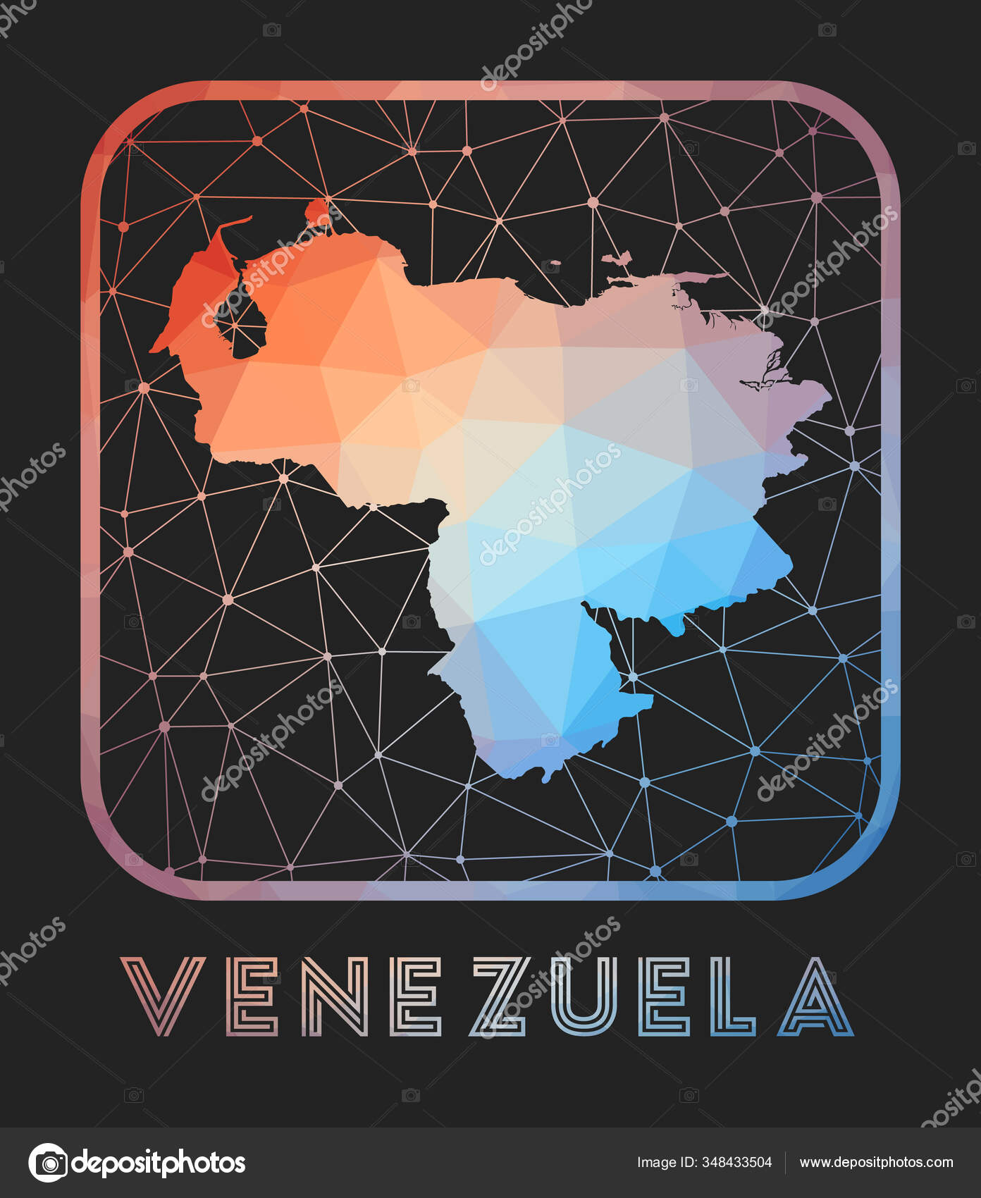 Venezuela Map Design Vector Low Poly Map Country Venezuela Icon Stock ...