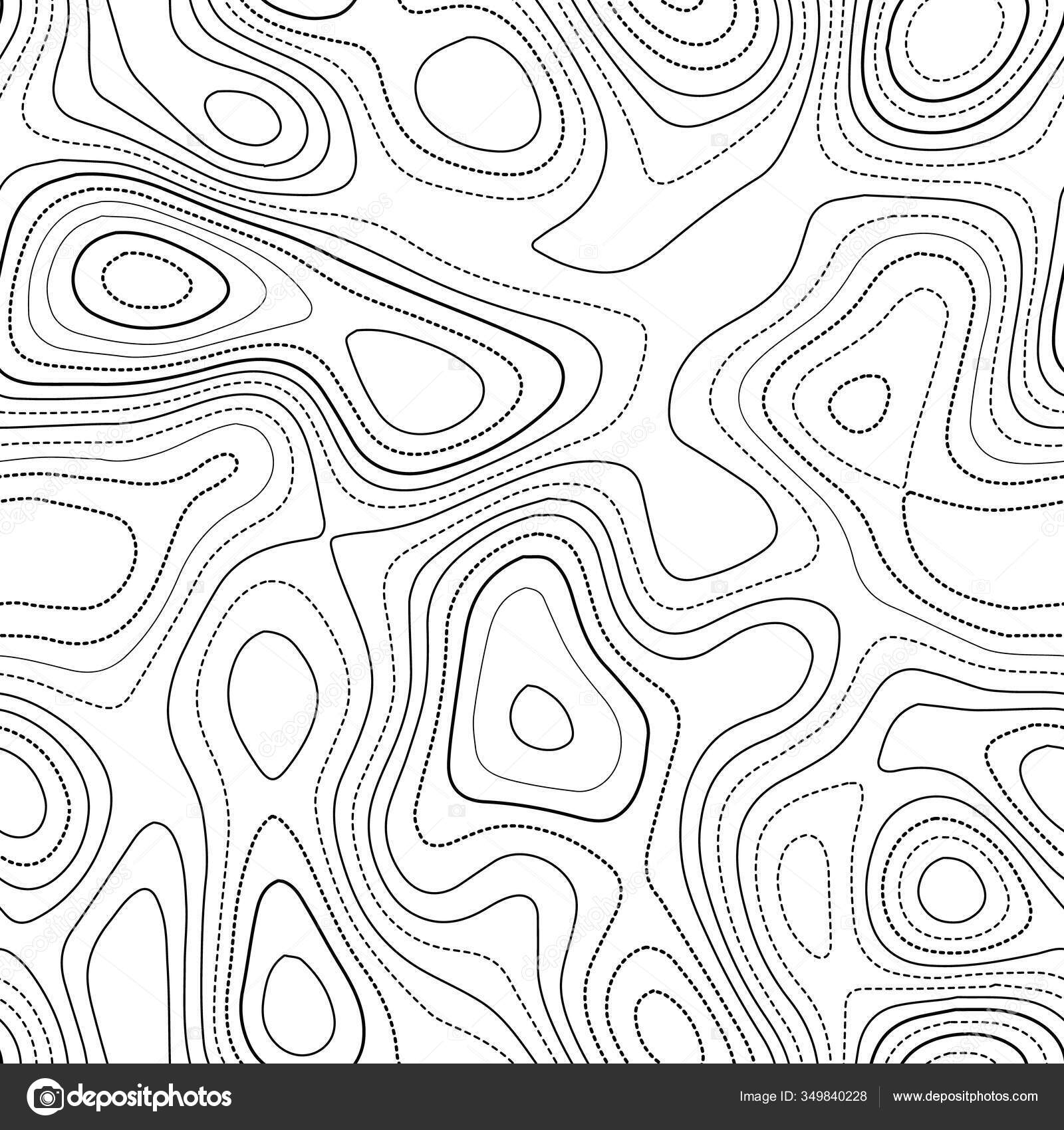 Topographic Map Lines Actual Topography Map Black White Seamless Design ... Topographic Map Lines Actual Topography Map Black White Seamless Design ...