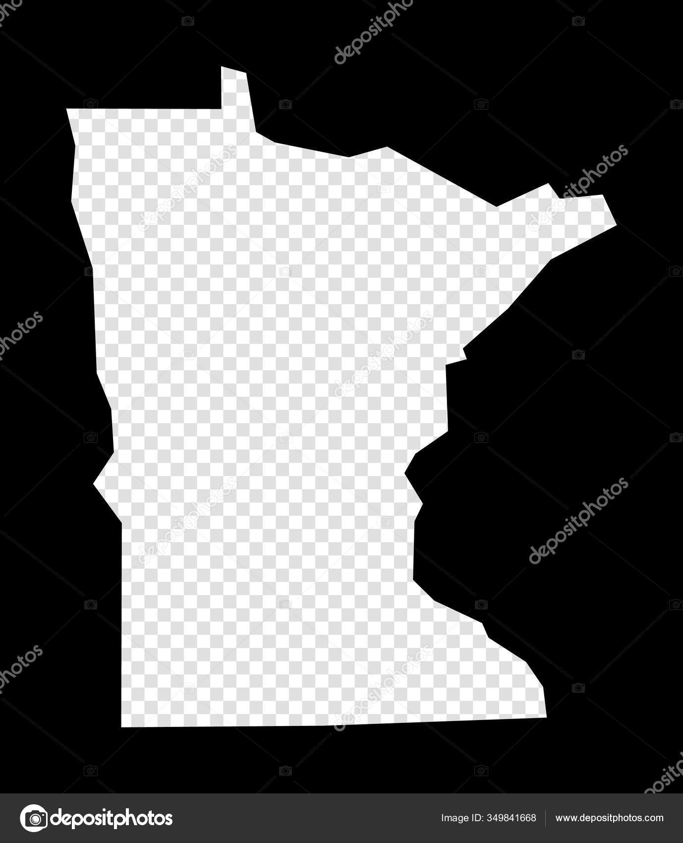 Stencil map of Minnesota Simple and minimal transparent map of ...