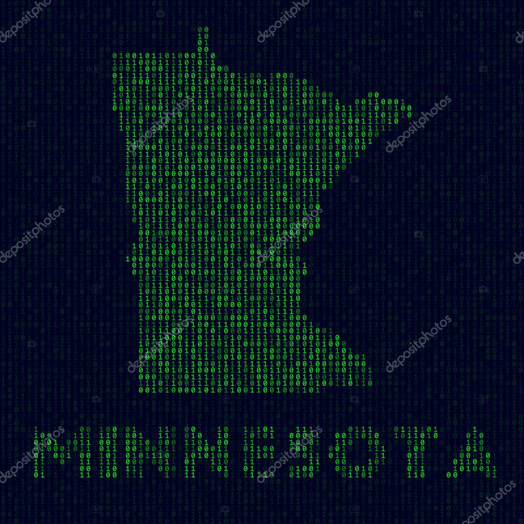 Digital Minnesota logo. US state symbol in hacker style. Binary code ...