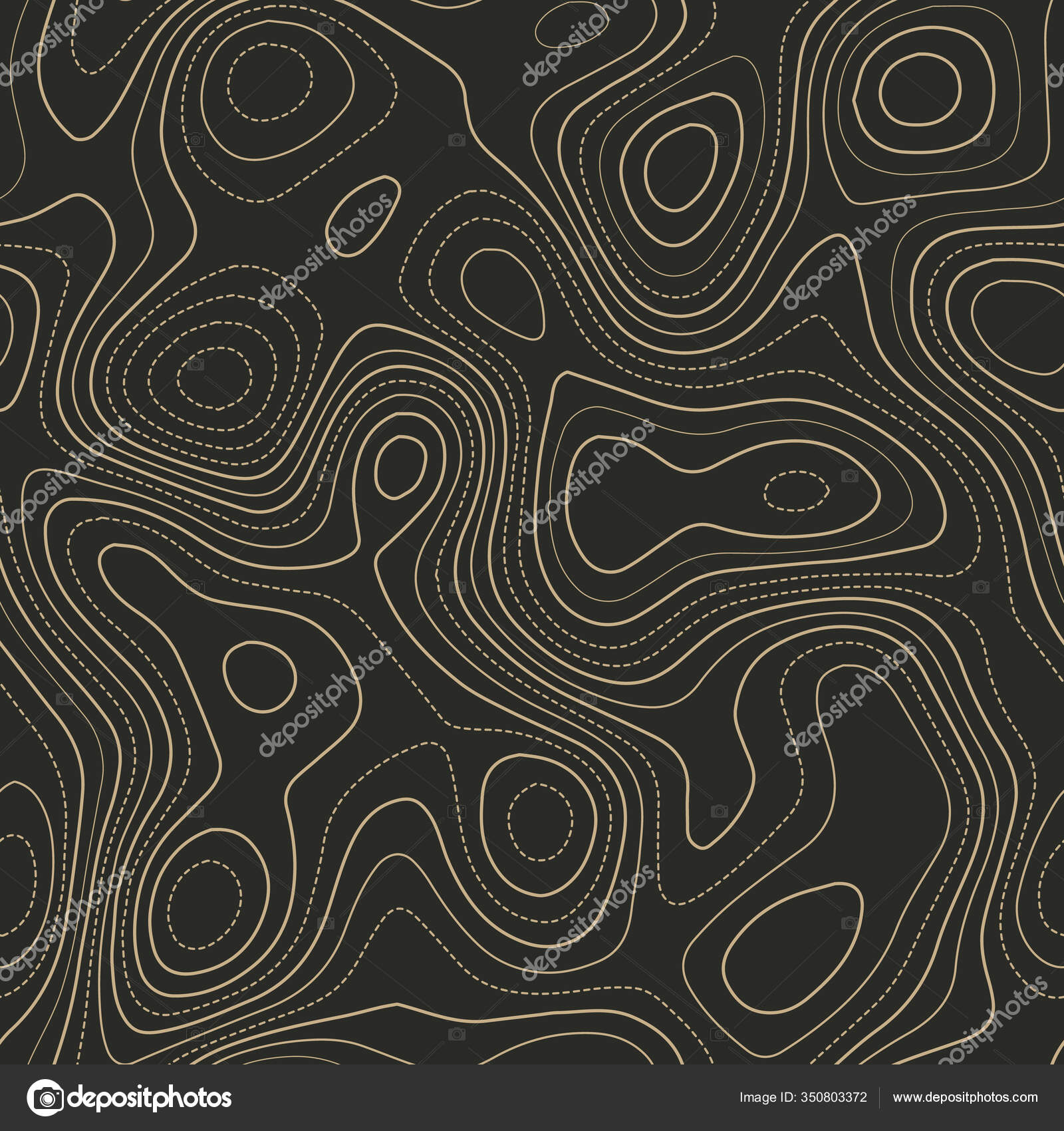 Contour lines Actual topography map Seamless design Symmetrical ...