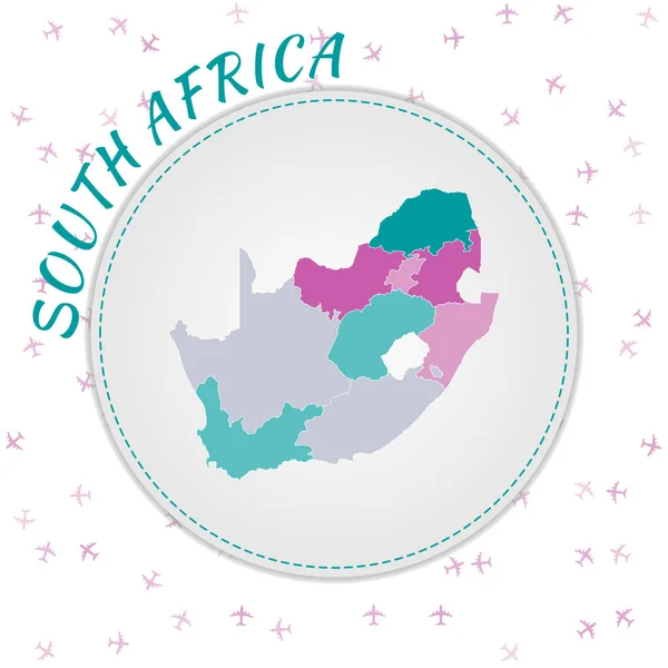 South Africa Logo Map of South Africa with country name and flag Modern ...