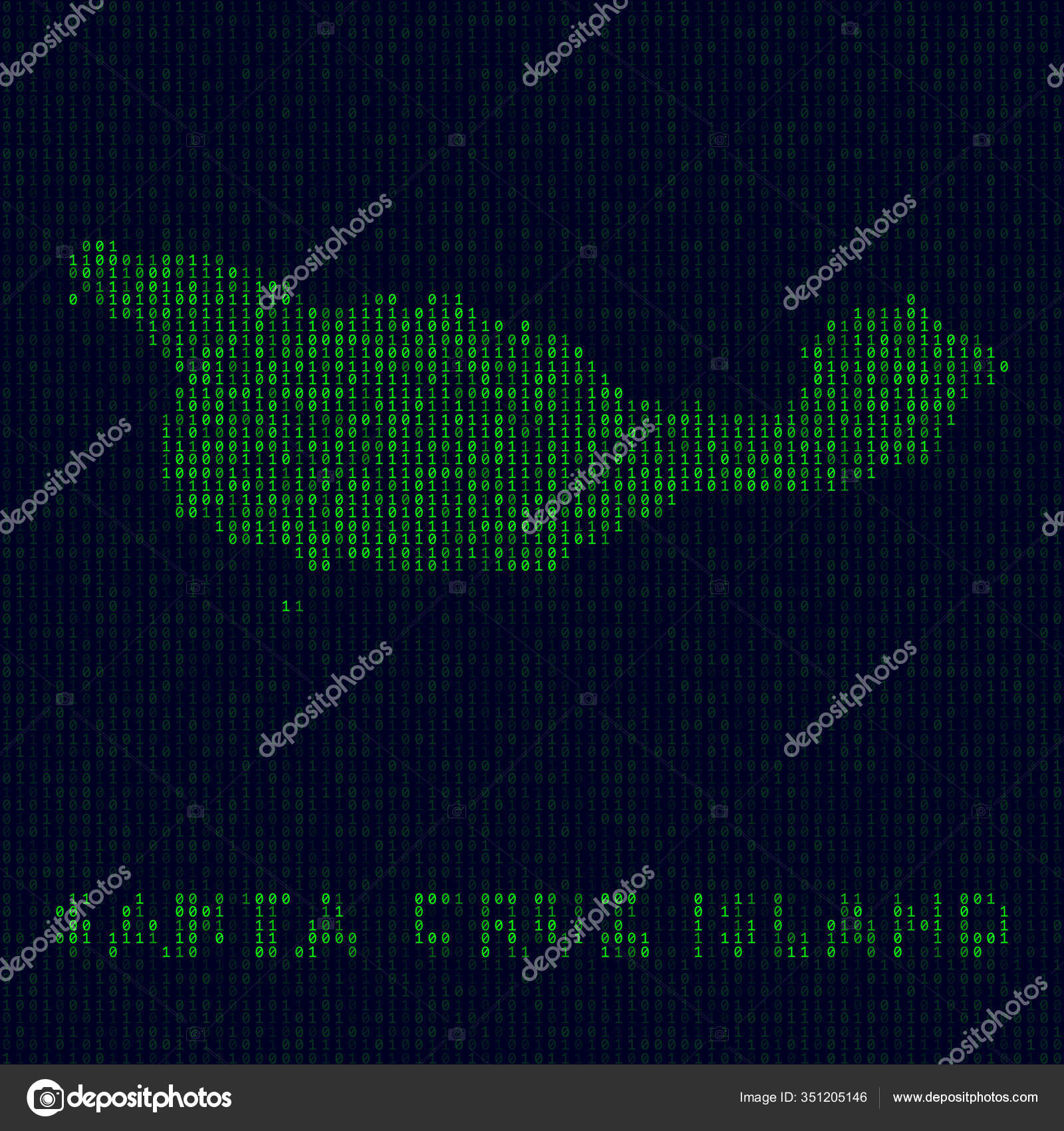 Logo Isla Santa Cruz Digital Símbolo de Isla en estilo hacker Mapa ...