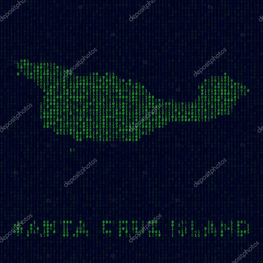 Logo Isla Santa Cruz Digital Símbolo de Isla en estilo hacker Mapa ...