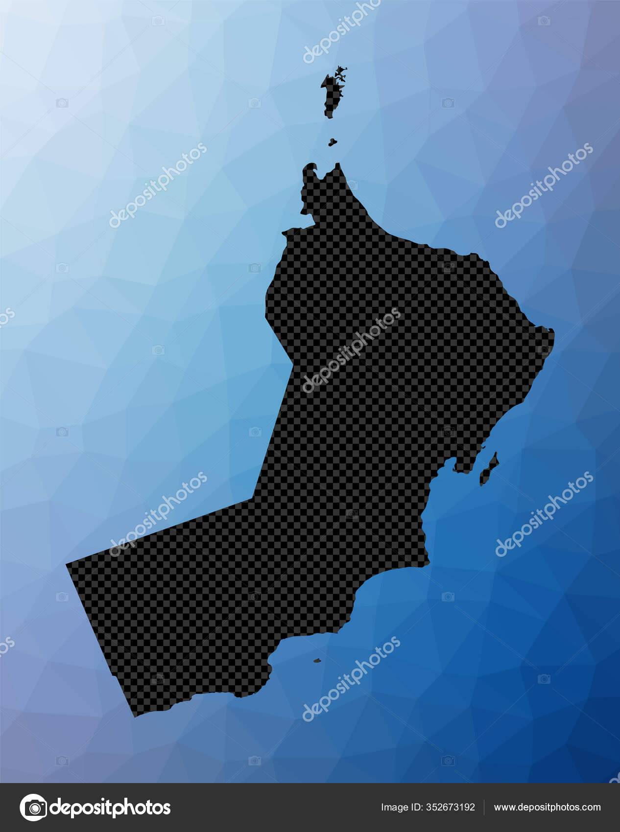 Oman Geometric Map Stencil Shape Oman Low Poly Style Neat Vetor de ©gagarych 352673192