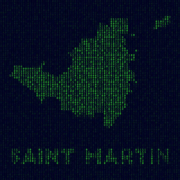 Digital Union Island logo Island symbol in hacker style Binary code map ...