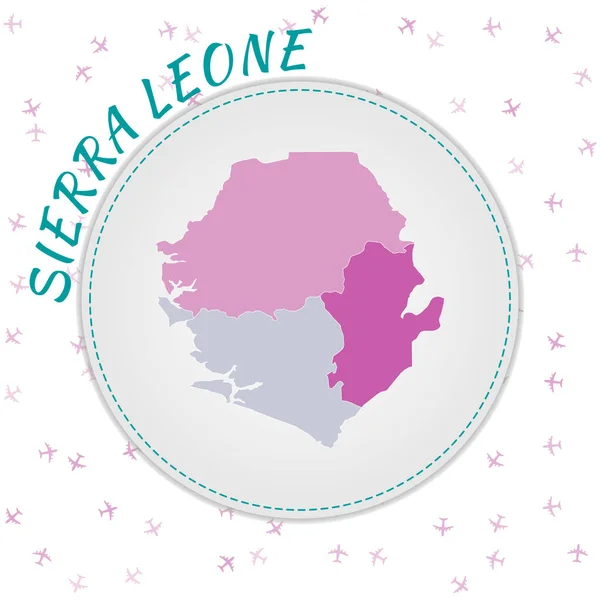 Sierra Leone map design. Map of the country with regions in emerald ...