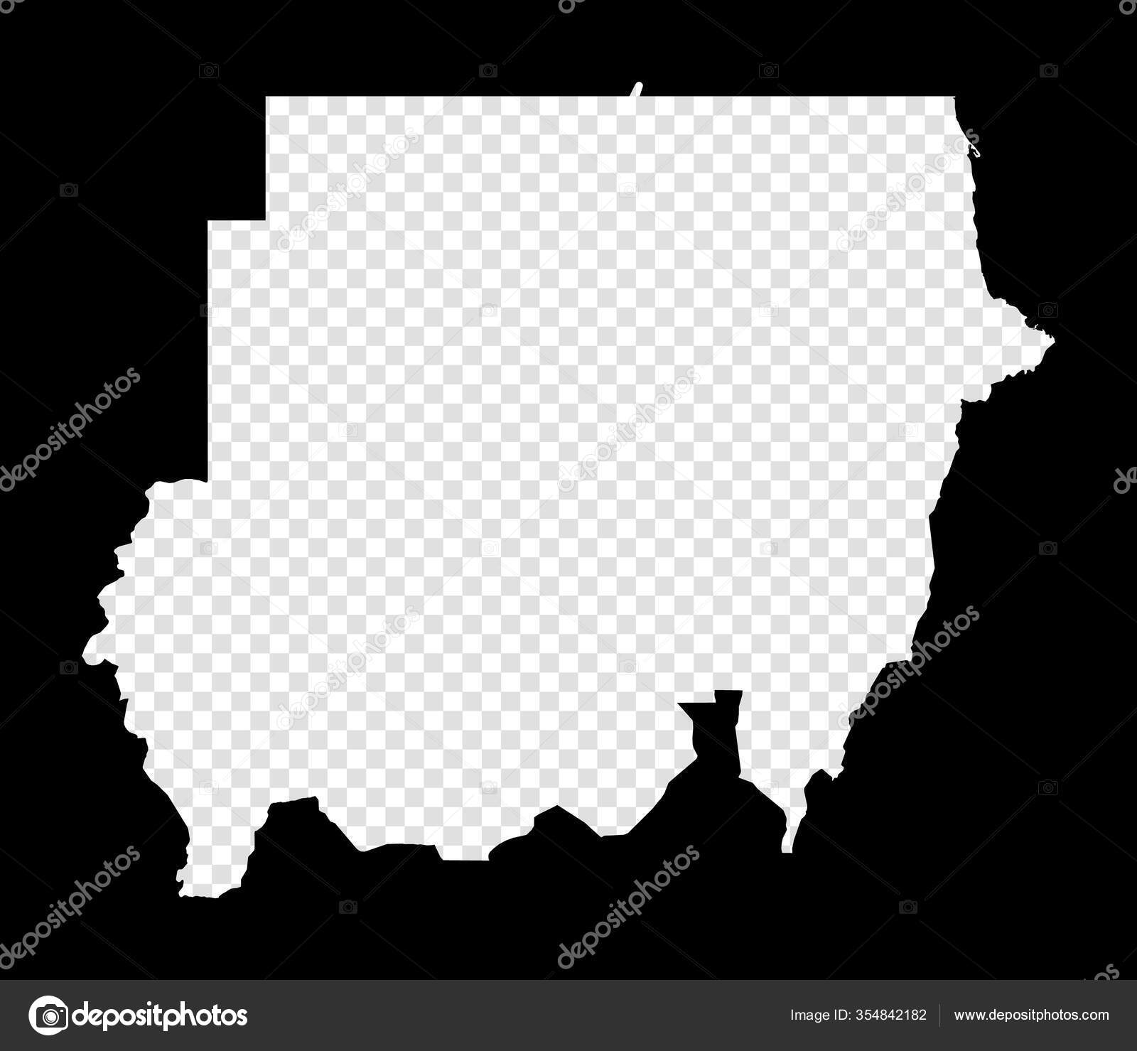 Stencil Map Sudan Simple Minimal Transparent Map Sudan Black Rectangle ...