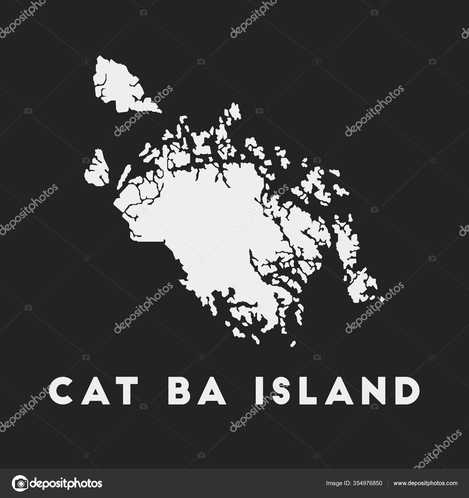 Cat Island Icon Map Dark Background Stylish Cat Island Map Stock Vector ...