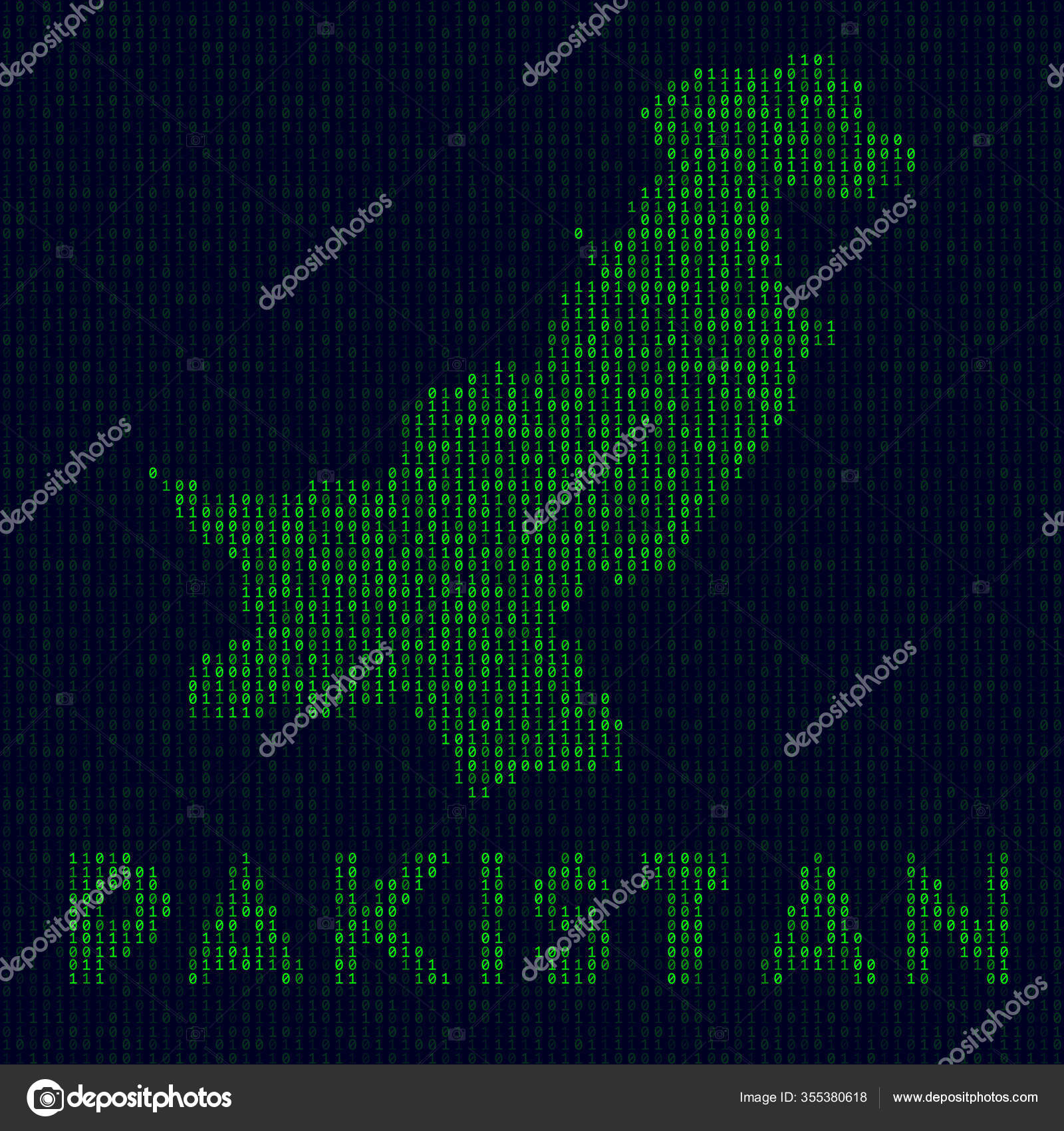 Digital Pakistan Logo Country Symbol Hacker Style Binary Code Map Stock ...