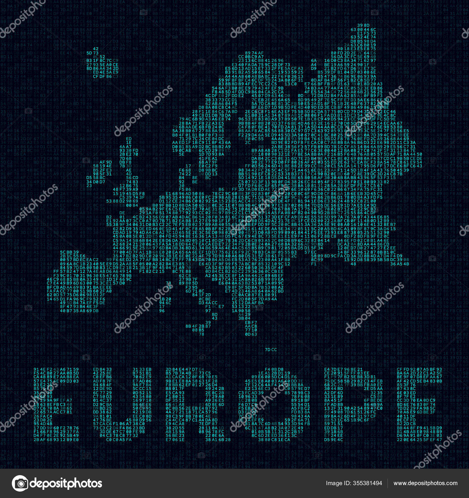Europe Tech Map Continent Symbol Digital Style Cyber Map Europe Stock ...