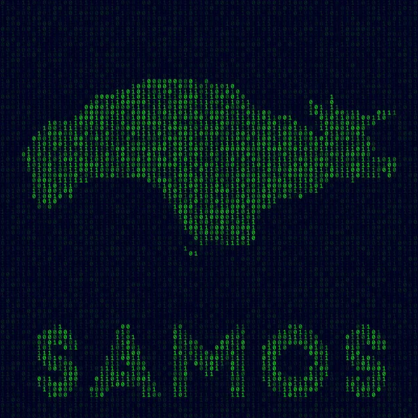 Logo digital de Samos. S mbolo de la isla en estilo hacker. Mapa de c ...