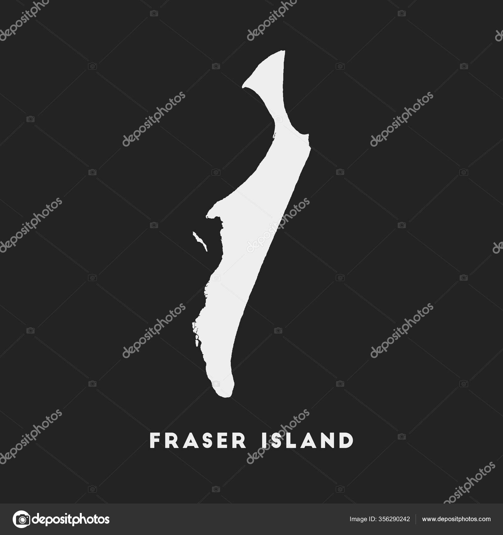 Peta Pulau Ikon Fraser pada latar belakang gelap Peta Pulau Fraser ...