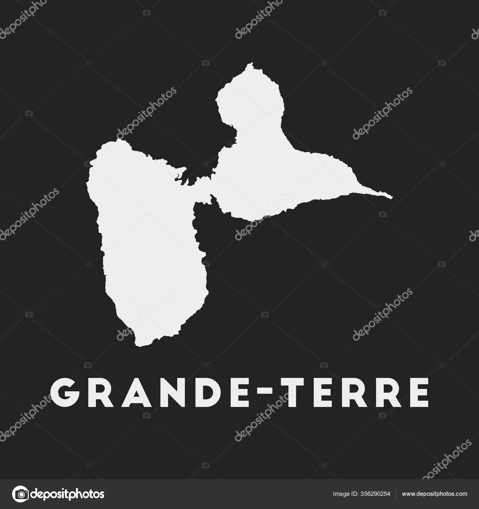 GrandeTerre icon Island map on dark background Stylish GrandeTerre map ...