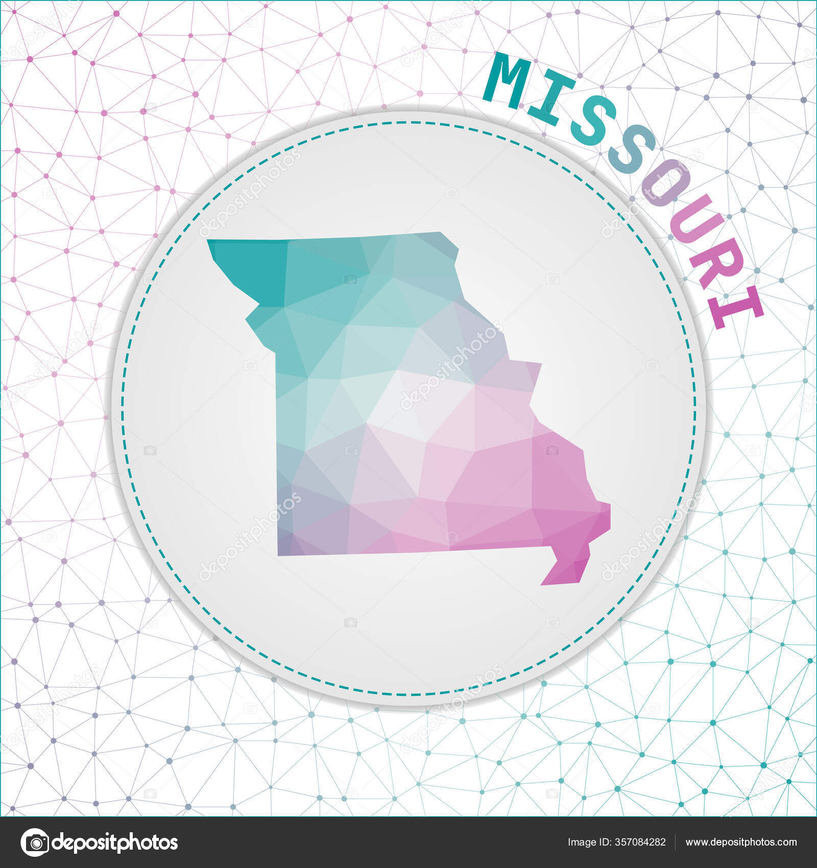 Vector Polygonal Missouri Map Map State Network Mesh Background ...
