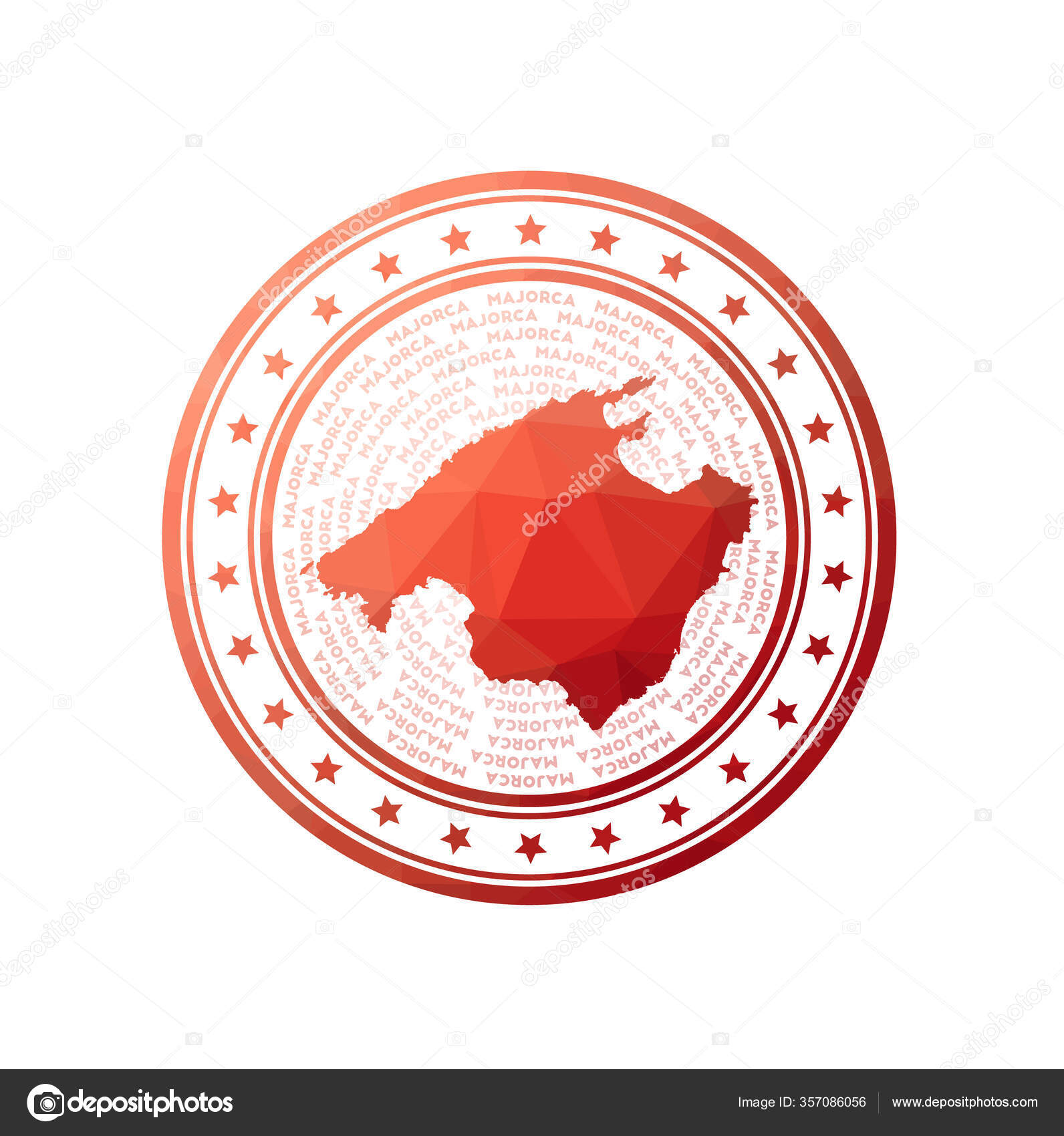Flat Low Poly Stamp Majorca Polygonal Majorca Badge Trendy Vector Stock ... Flat Low Poly Stamp Majorca Polygonal Majorca Badge Trendy Vector Stock ...
