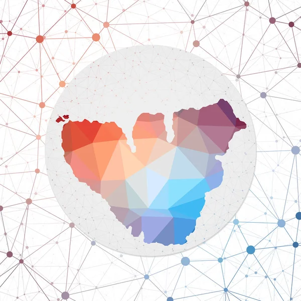 Abstract vector map of Moorea. Technology in the island geometric style ...