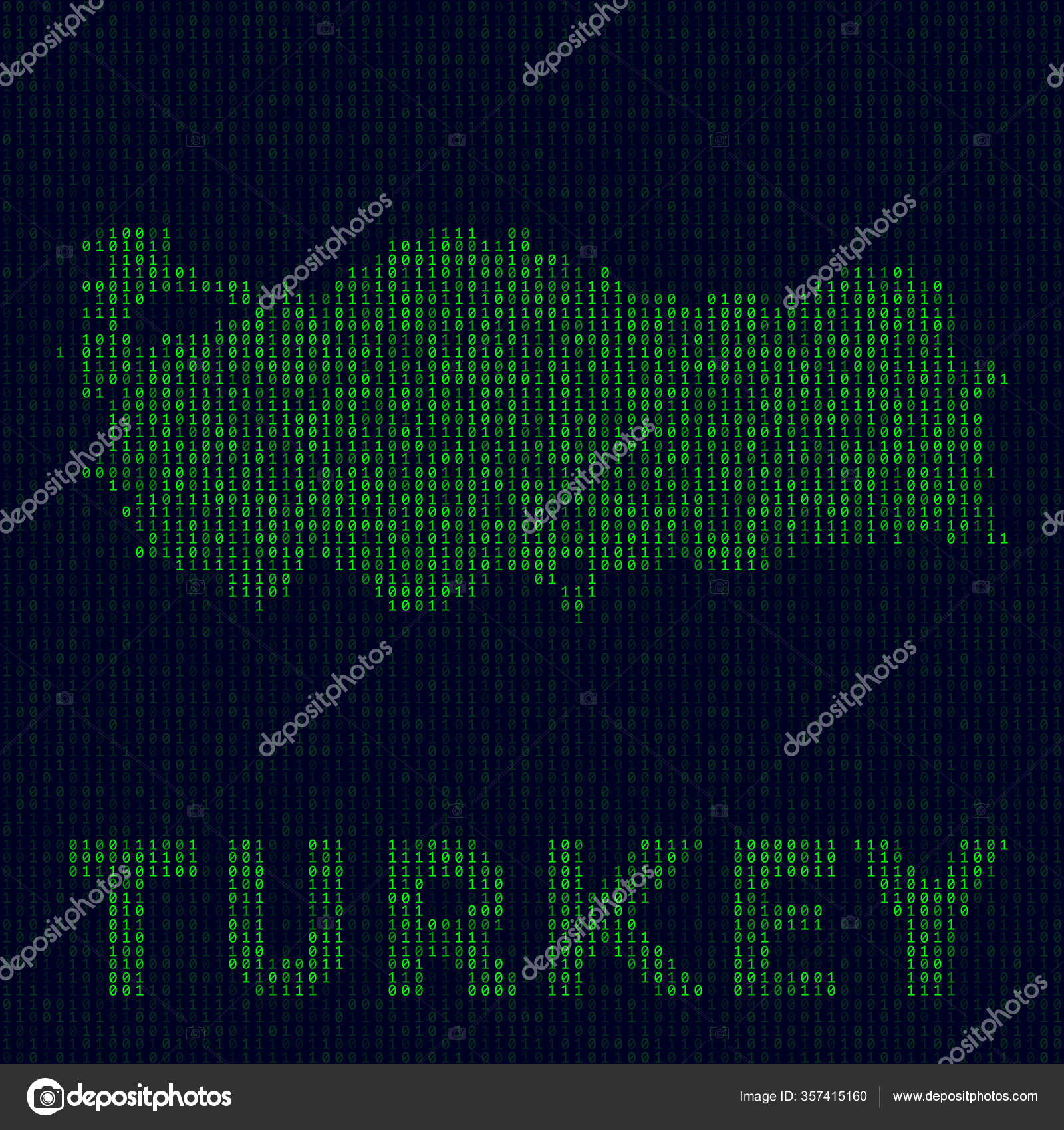 Digital Turkey Logo Country Symbol Hacker Style Binary Code Map Vector ...