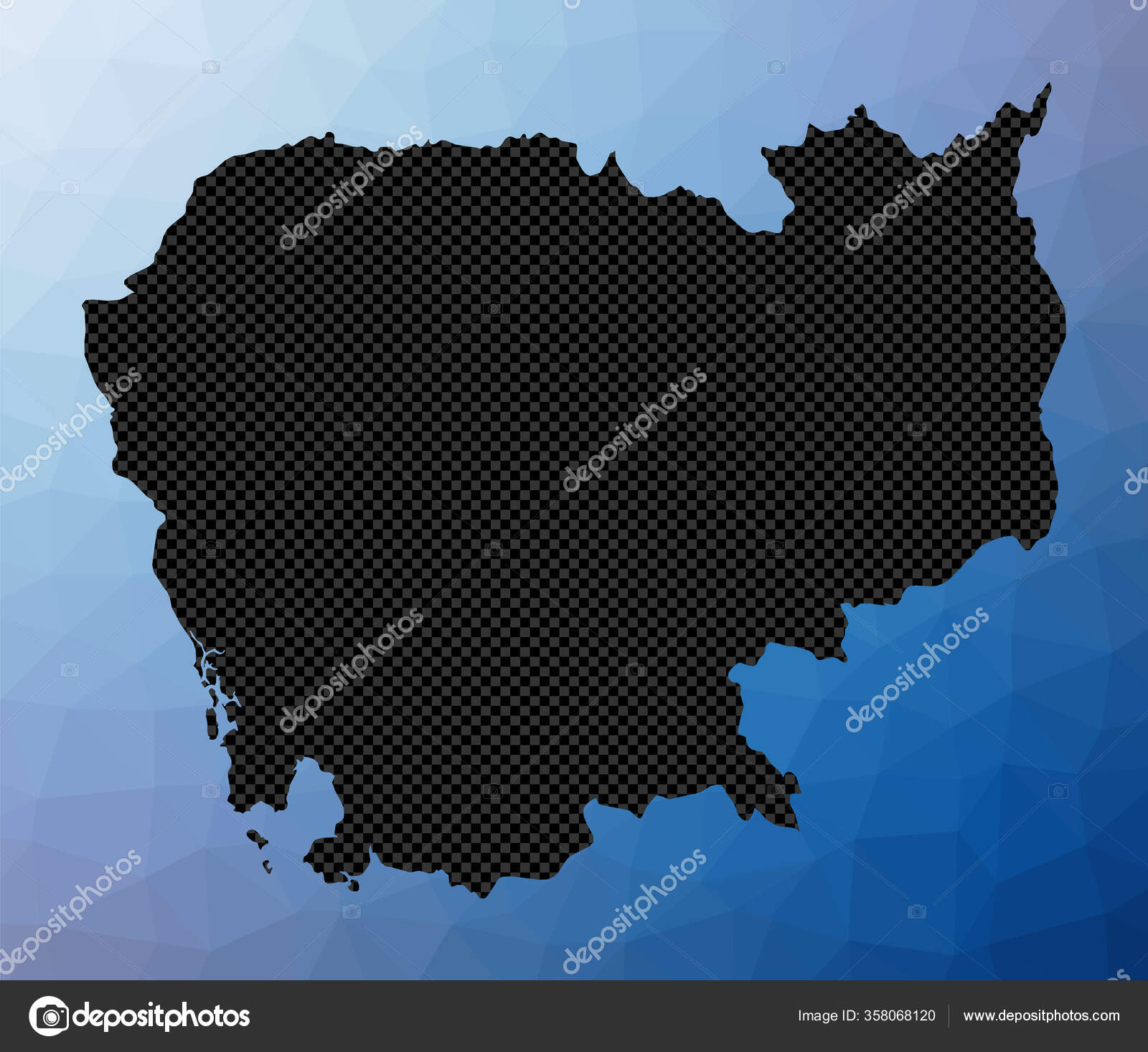 Cambodia Geometric Map Stencil Shape Cambodia Low Poly Style Astonishing Vector de stock por ...