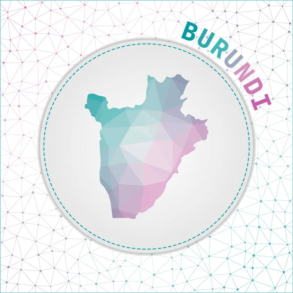 Vector polygonal Burundi map. Map of the country with network mesh ...