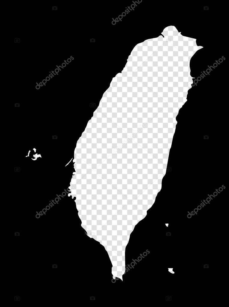 Stencil map of Taiwan. Simple and minimal transparent map of Taiwan ...