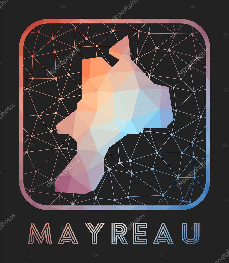 Mayreau map design. Vector low poly map of the island. Mayreau icon in ...