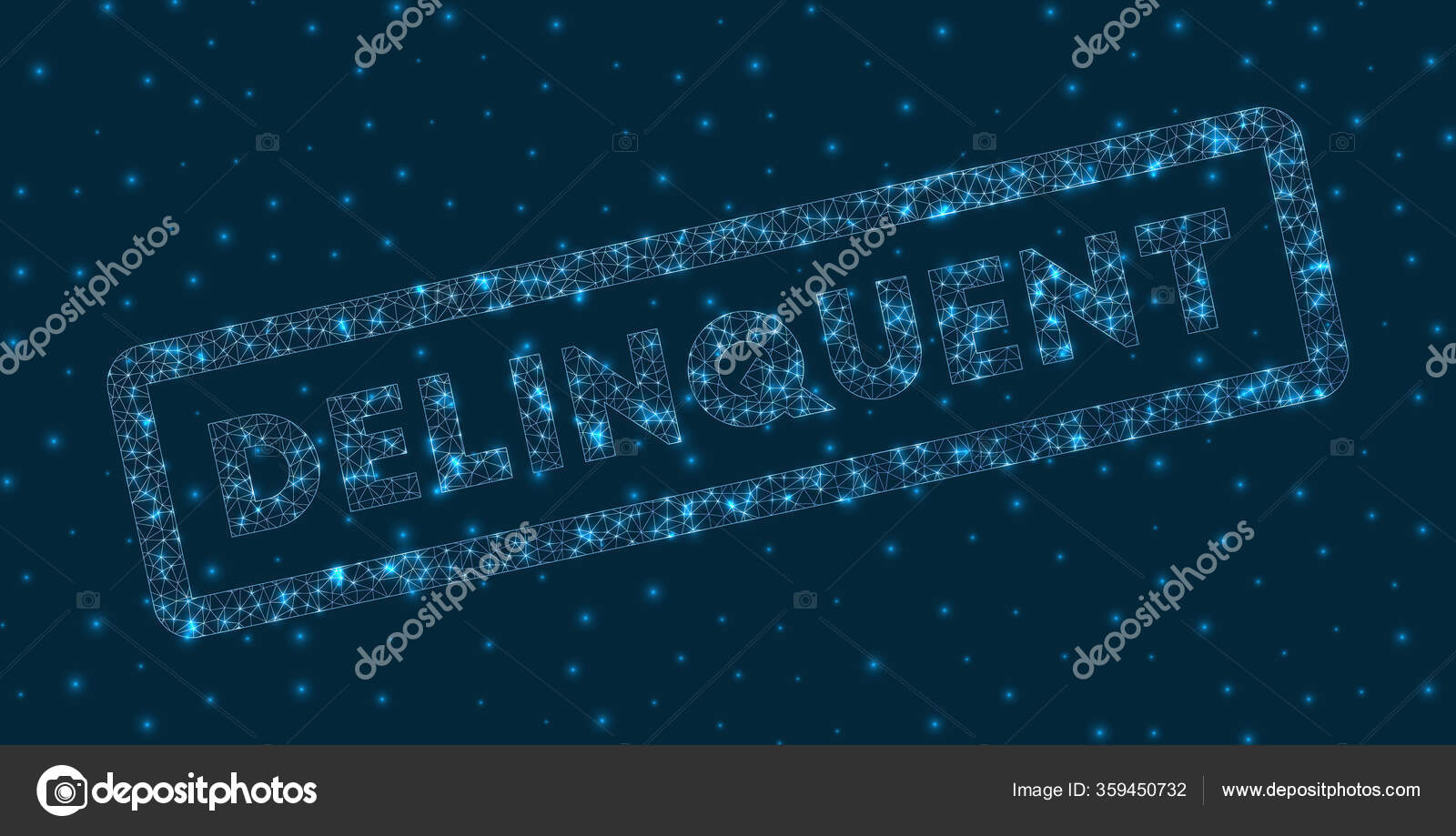 Delinquent word in digital style Glowing geometric delinquent badge Creative vector illustration ...