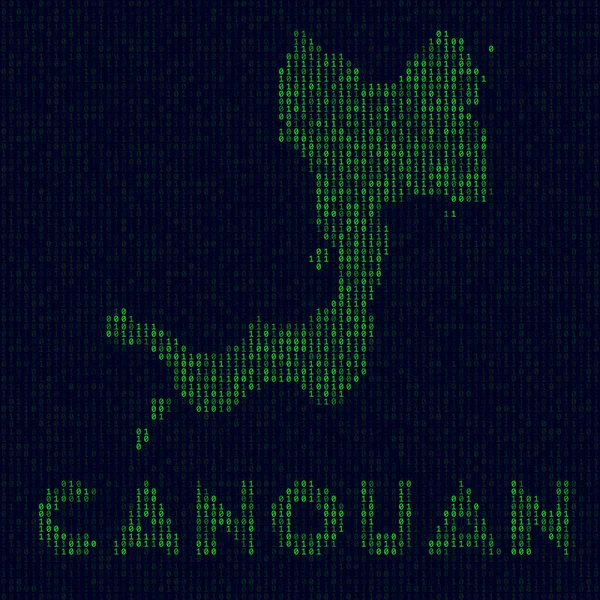 Logo Digital Samos Symbol Ostrova Hackerském Stylu Binární Kódová Mapa ...