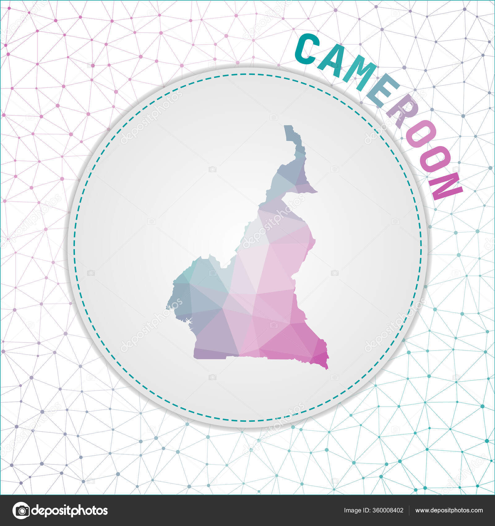Vector polygonal Cameroon map Map of the country with network mesh ...