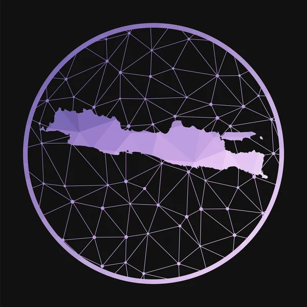 Icono de Java Vector mapa poligonal de la isla Icono de Java en estilo ...