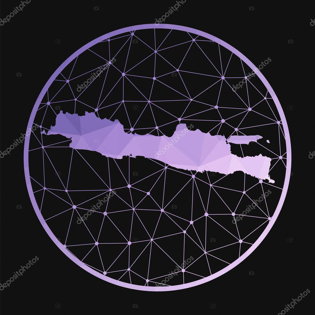 Icono de Java Vector mapa poligonal de la isla Icono de Java en estilo ...
