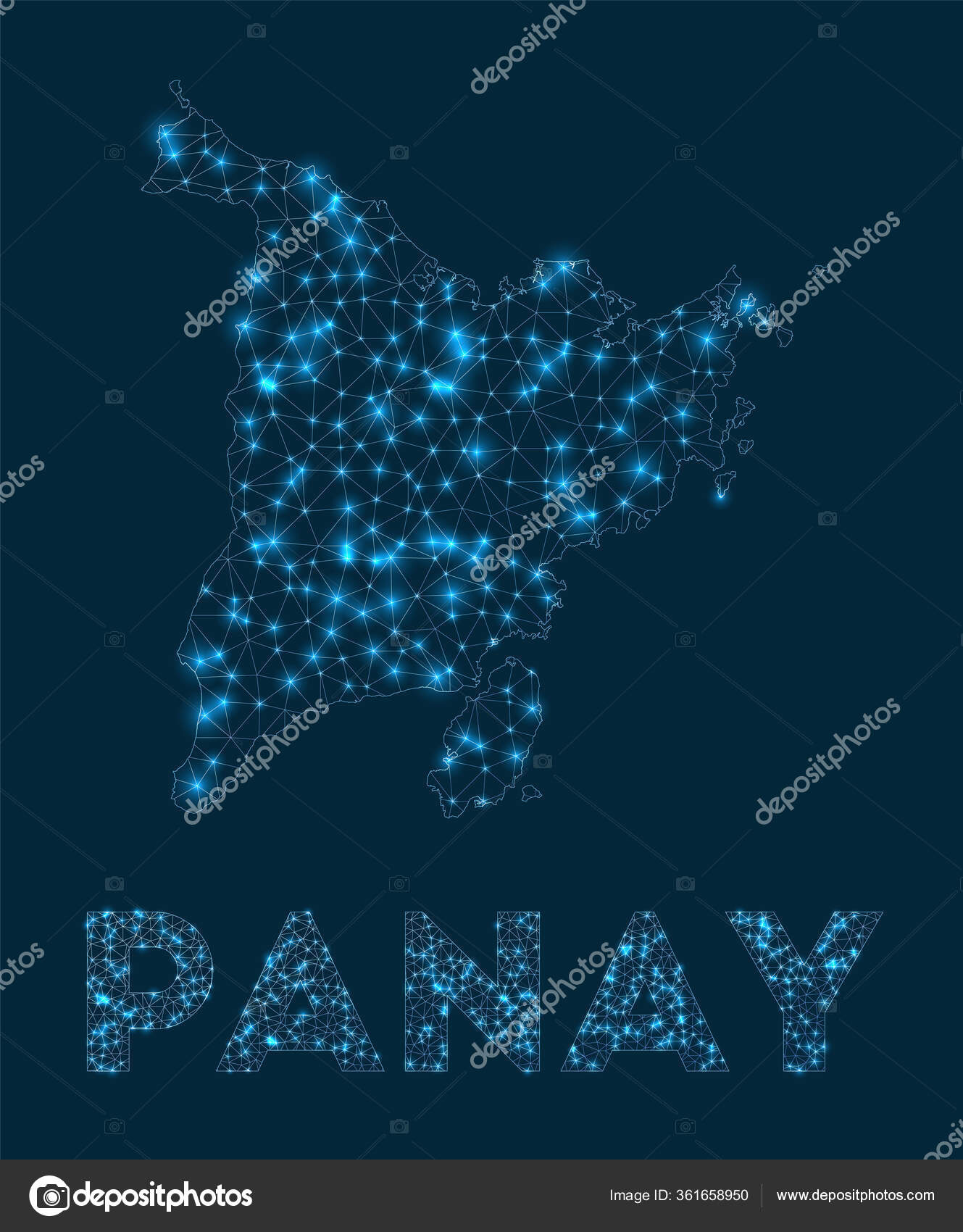 Panay network map Abstract geometric map of the island Internet ...