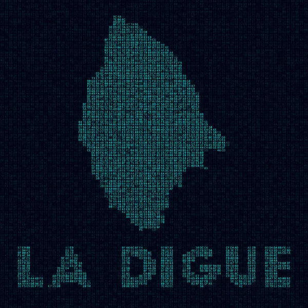 La Digue icon Island map on dark background Stylish La Digue map with ...
