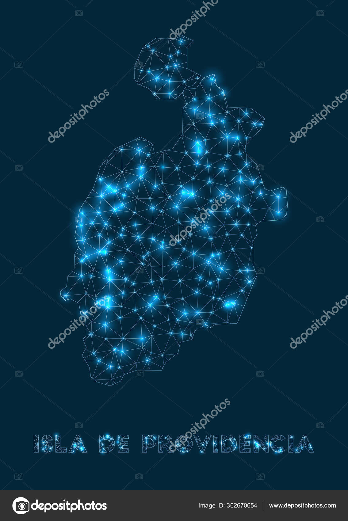 Mapa de red de Isla de Providencia Abstract mapa geométrico de las ...