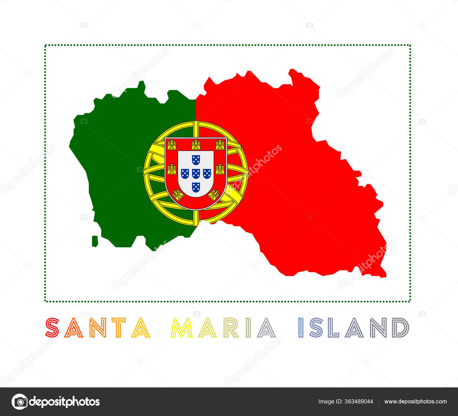 Mapa de Logotipo Isla Santa Maria de la Isla de Santa Maria con nombre ...