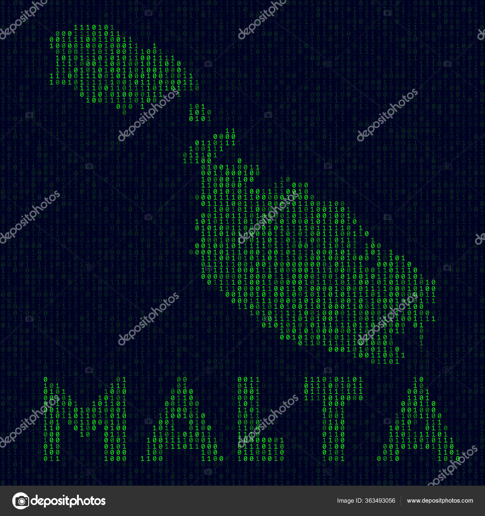 Digital Malta logo Island symbol in hacker style Binary code map of ...